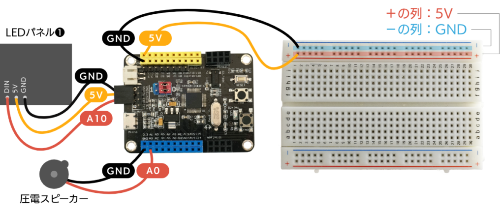 [SPACEBLOCK-19]センサとLEDをたくさん使いたい！〜障害物回避センサ×3・LEDパネル×2・圧電スピーカー – 知りたい！プログラミングツール図鑑